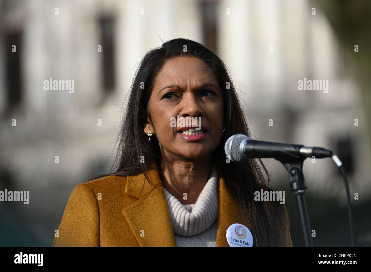 Parliament Square, London, UK. 5 February 2022. Speakers Gina Miller at ...