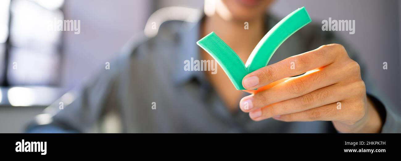 Legitimate Correct Answer- Appropriate Green Check Mark Stock Photo - Alamy
