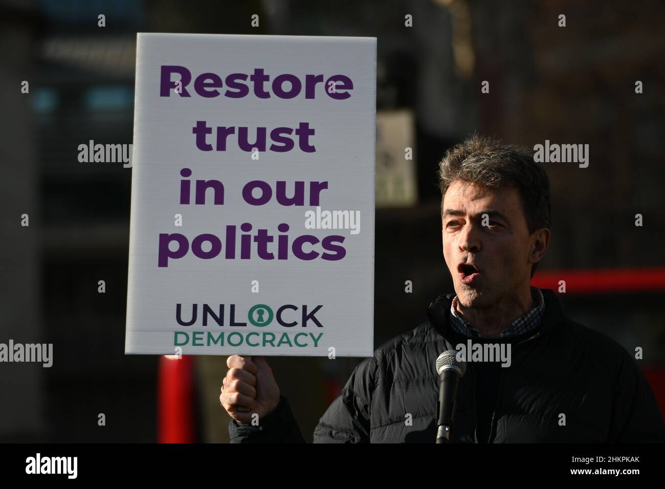 Parliament Square, London, UK. 5 February 2022. Speakers Tom Brake at ...