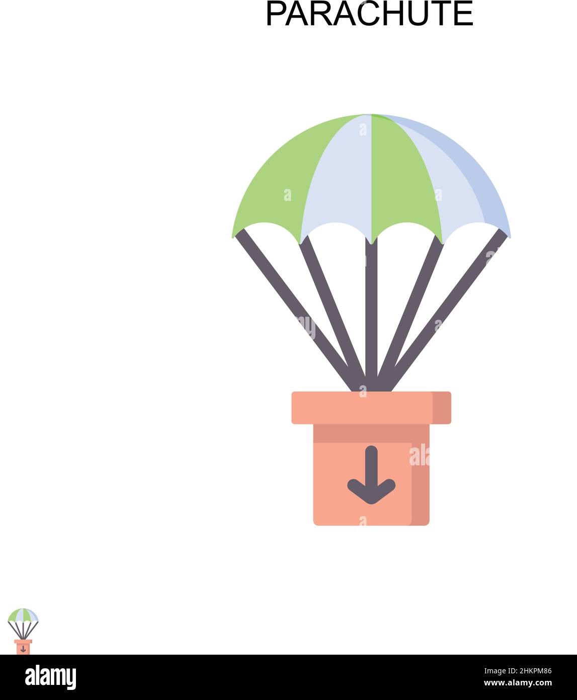 Parachute Simple vector icon. Illustration symbol design template for ...