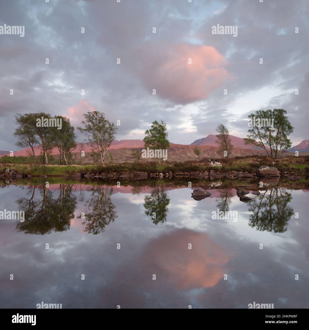 Sunset Skies on Loch Ba Stock Photo - Alamy