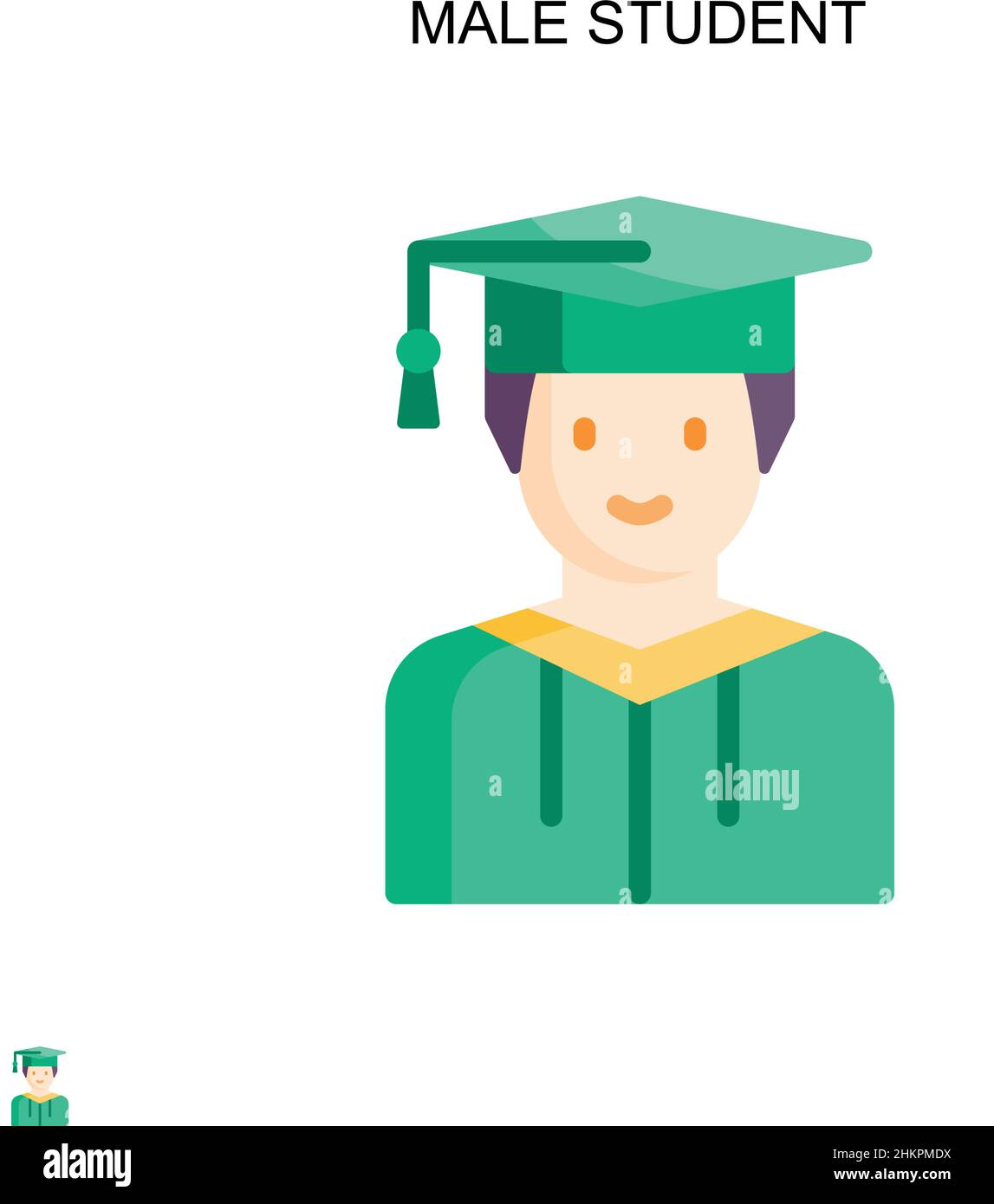 Male student Simple vector icon. Illustration symbol design template ...