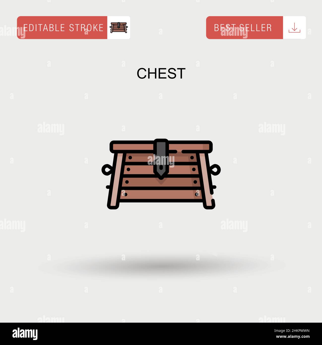 Pirate wooden chest icon Stock Vector Images - Alamy