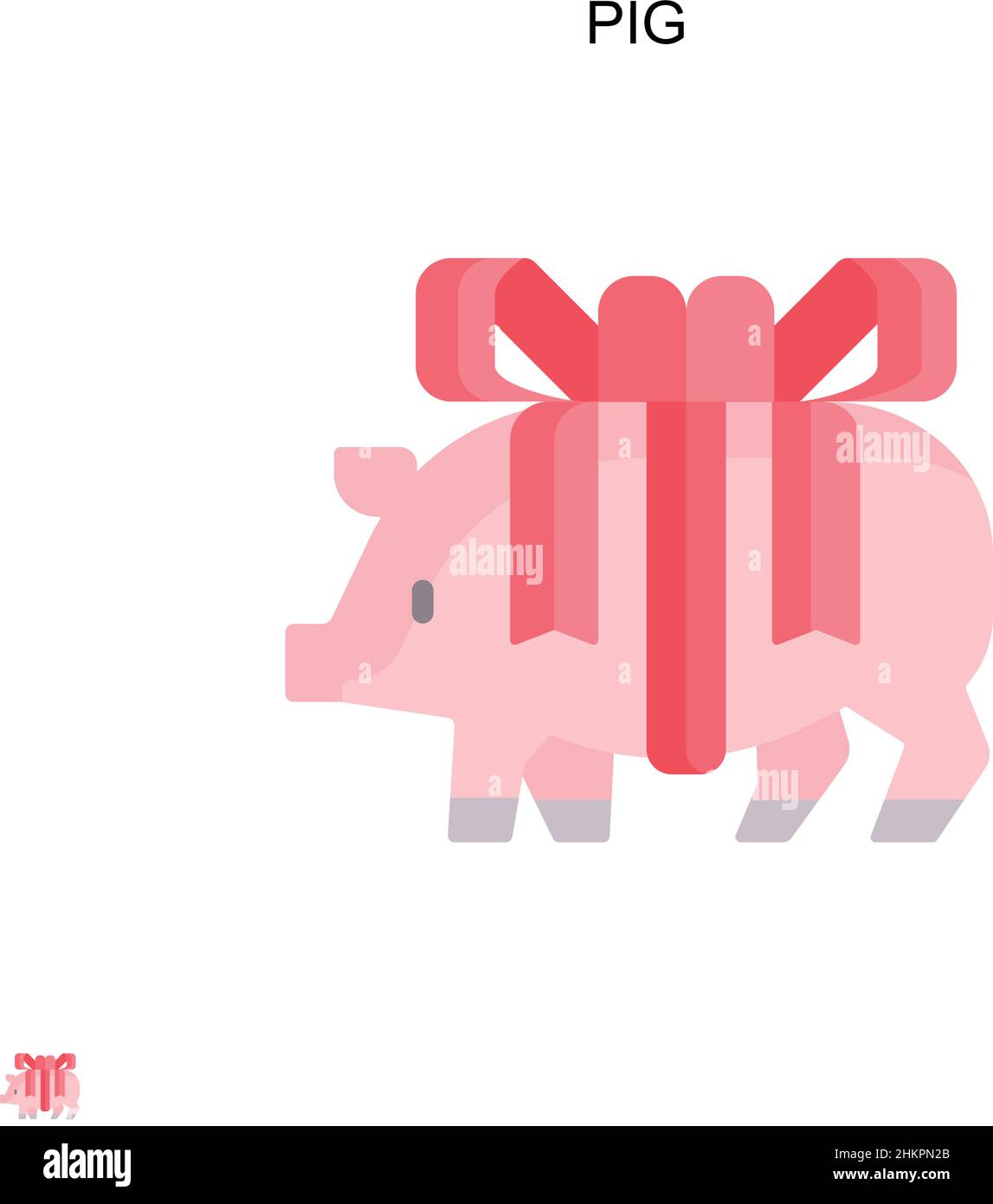 Pig Simple vector icon. Illustration symbol design template for web ...