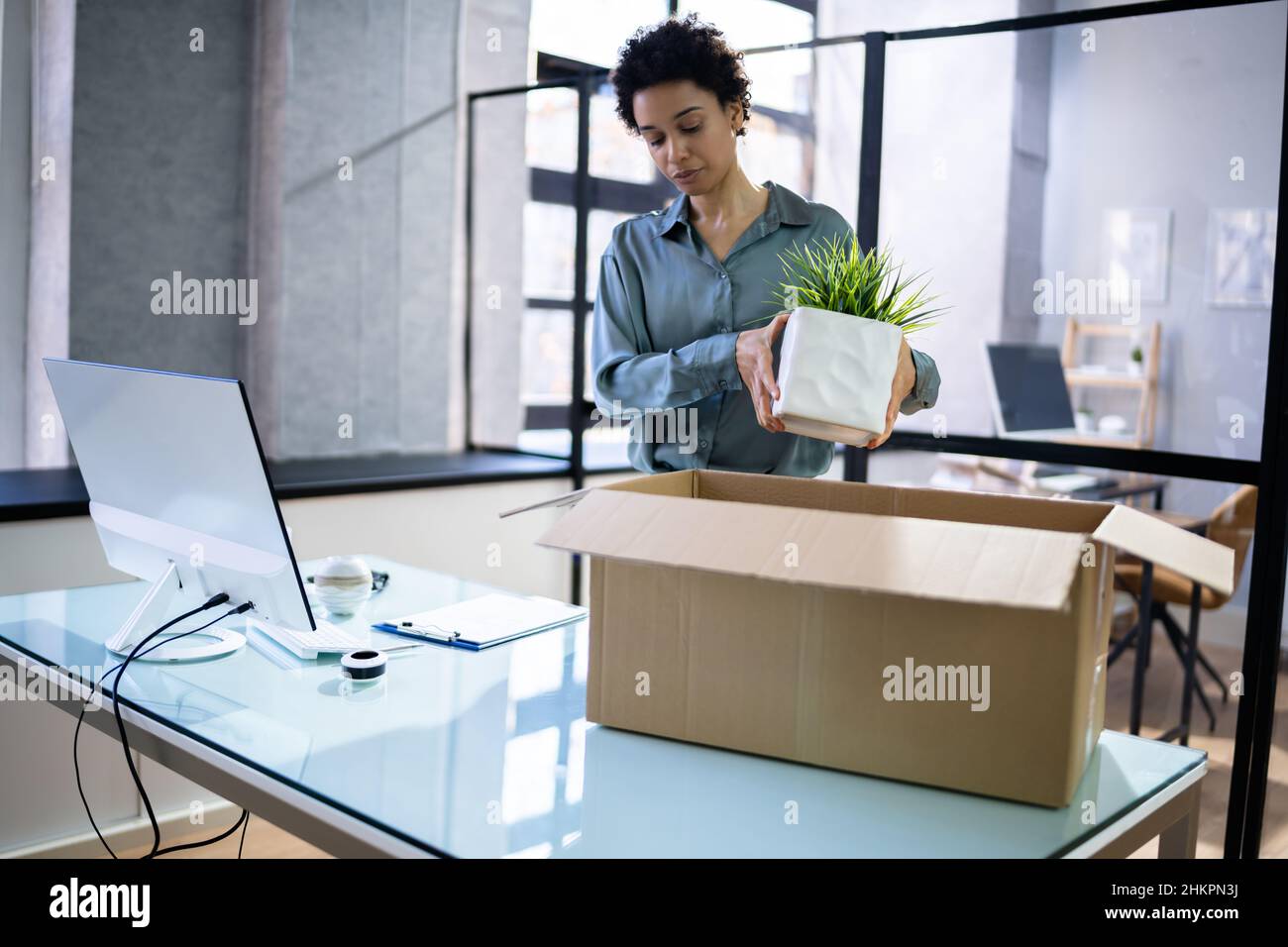 Resign From Job Or Fired Employee Moving Out Of Office Stock Photo - Alamy