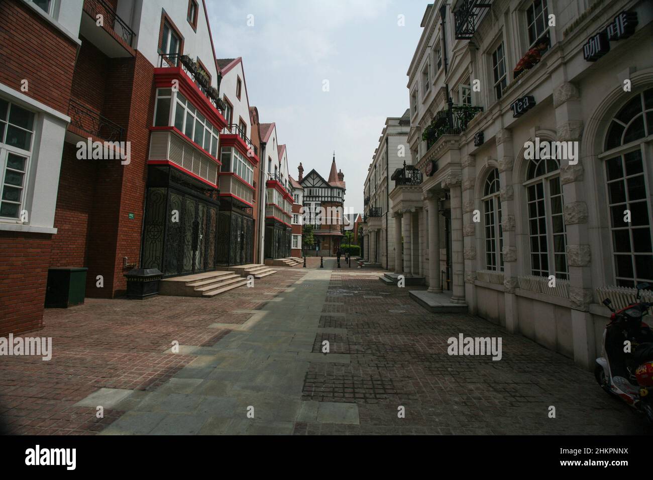 On the outskirts of Songjiang, in the New City, Thames Town, one of the ...