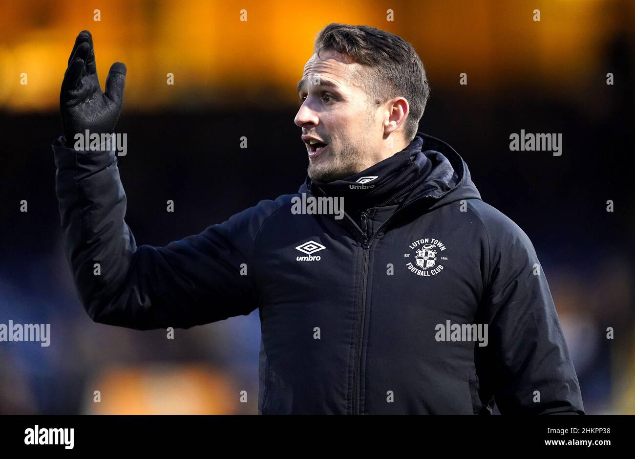 Luton Town first team coach Chris Cohen before the Emirates FA Cup ...