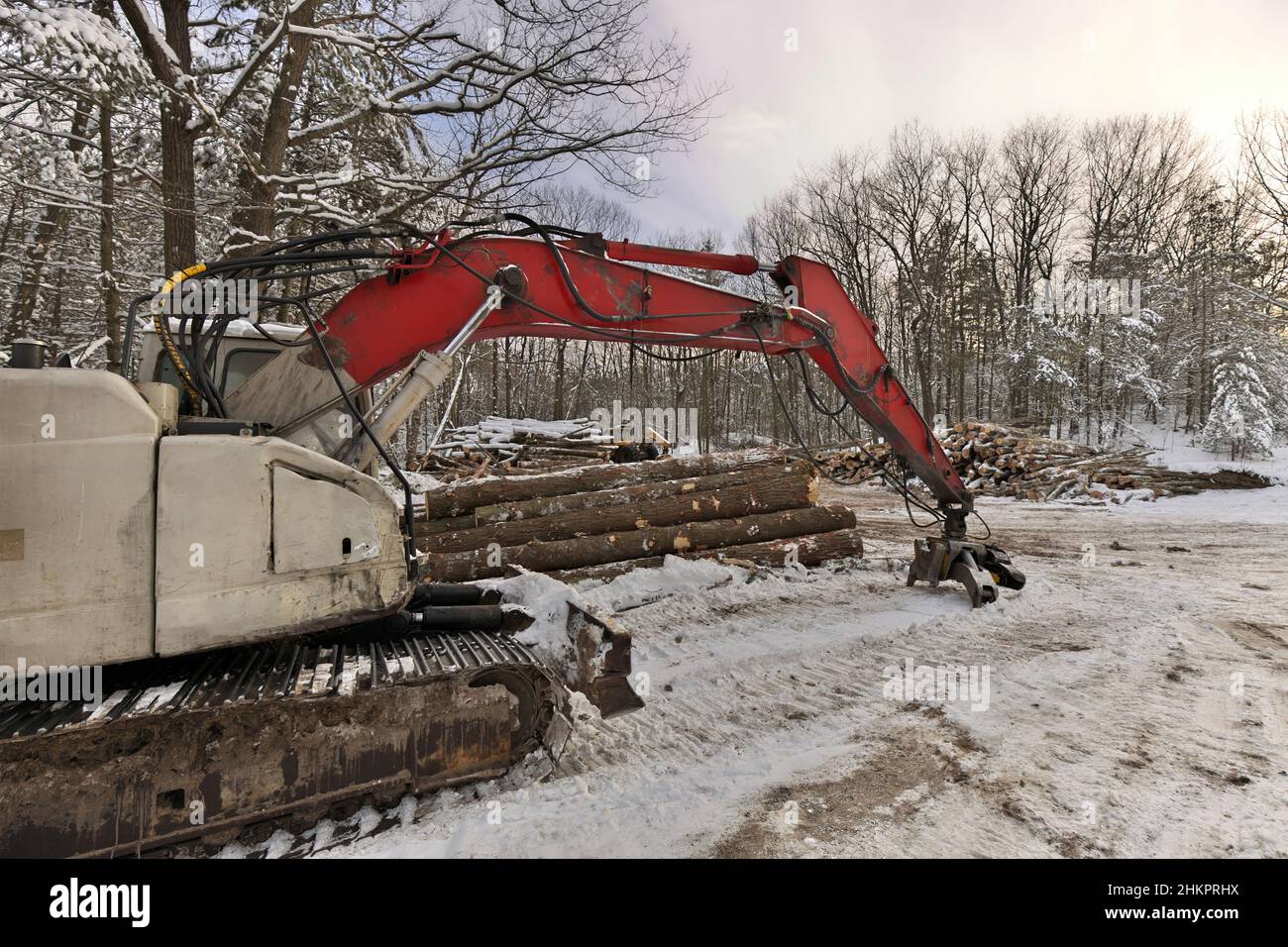 Knuckleboom log loader hi-res stock photography and images - Alamy