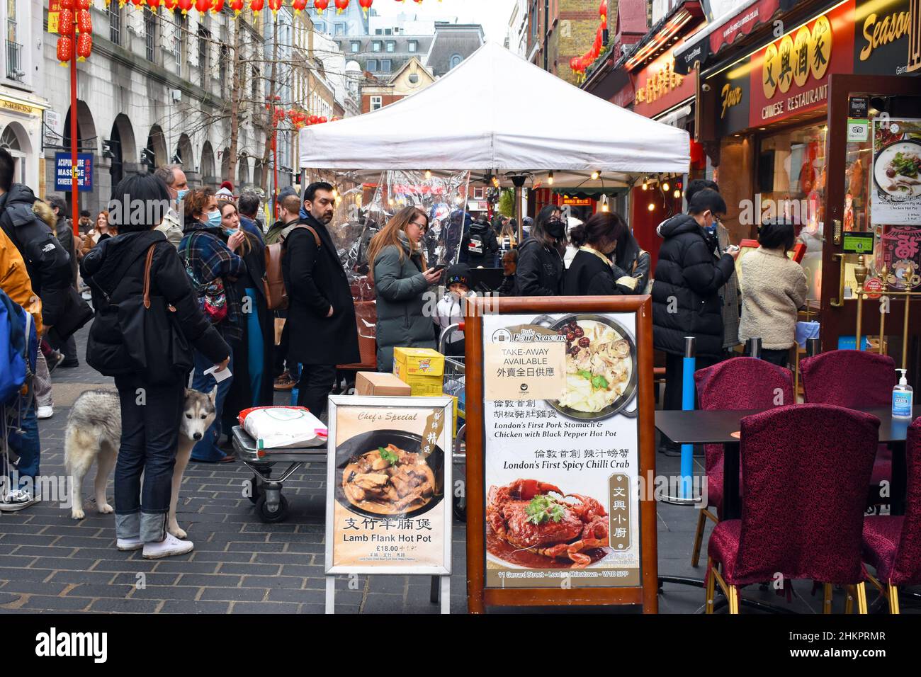 London, UK. 5th Feb, 2022. Chinese New Year 2022. Chiinatown busy ...