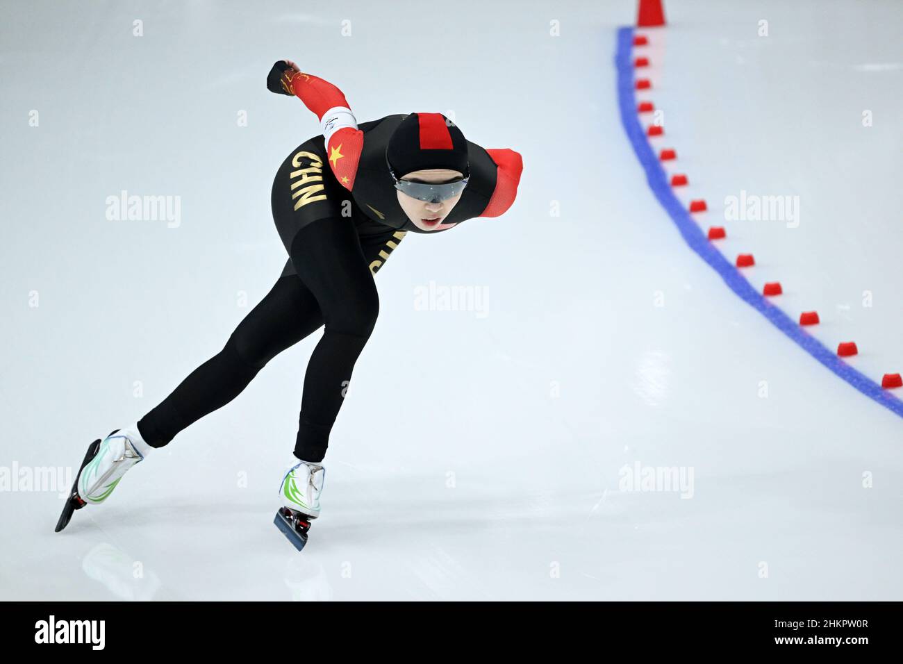 Beijing, China. 5th Feb, 2022. Adake Ahenaer of China competes during ...