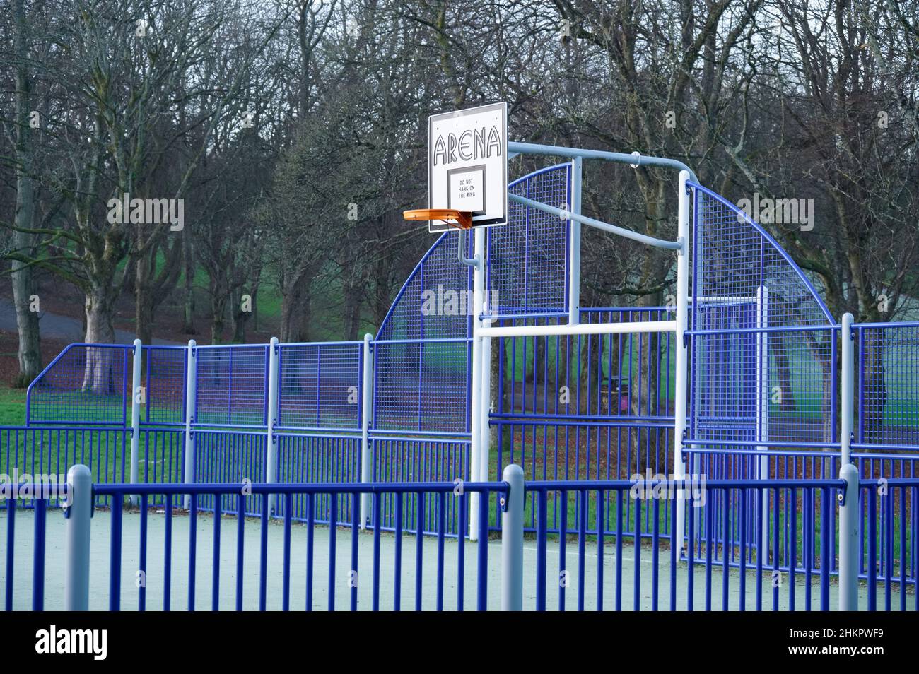 Basketball court outdoors in public play park Stock Photo - Alamy