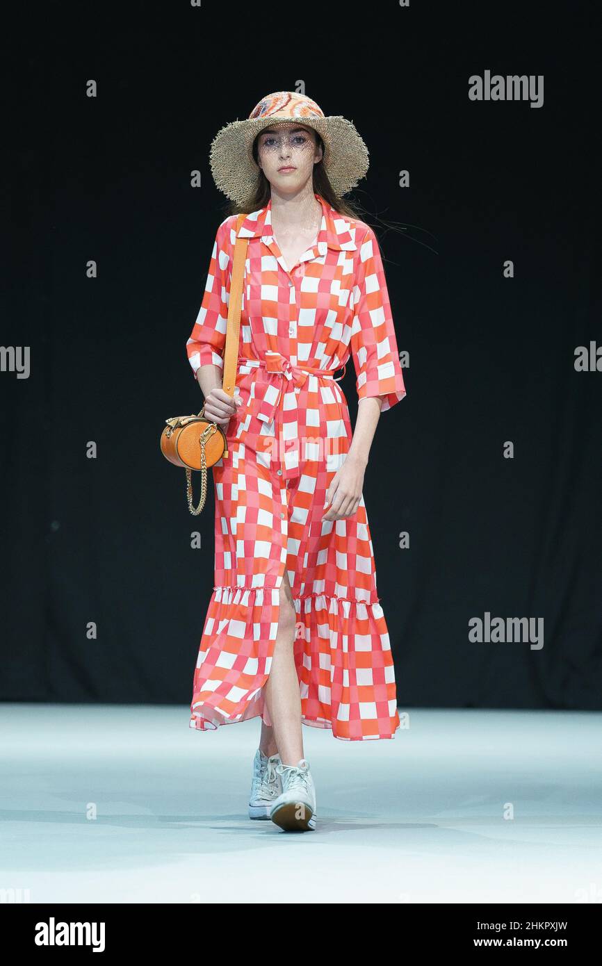 Madrid, Spain. 05th Feb, 2022. A model walks the runway designed by the ...