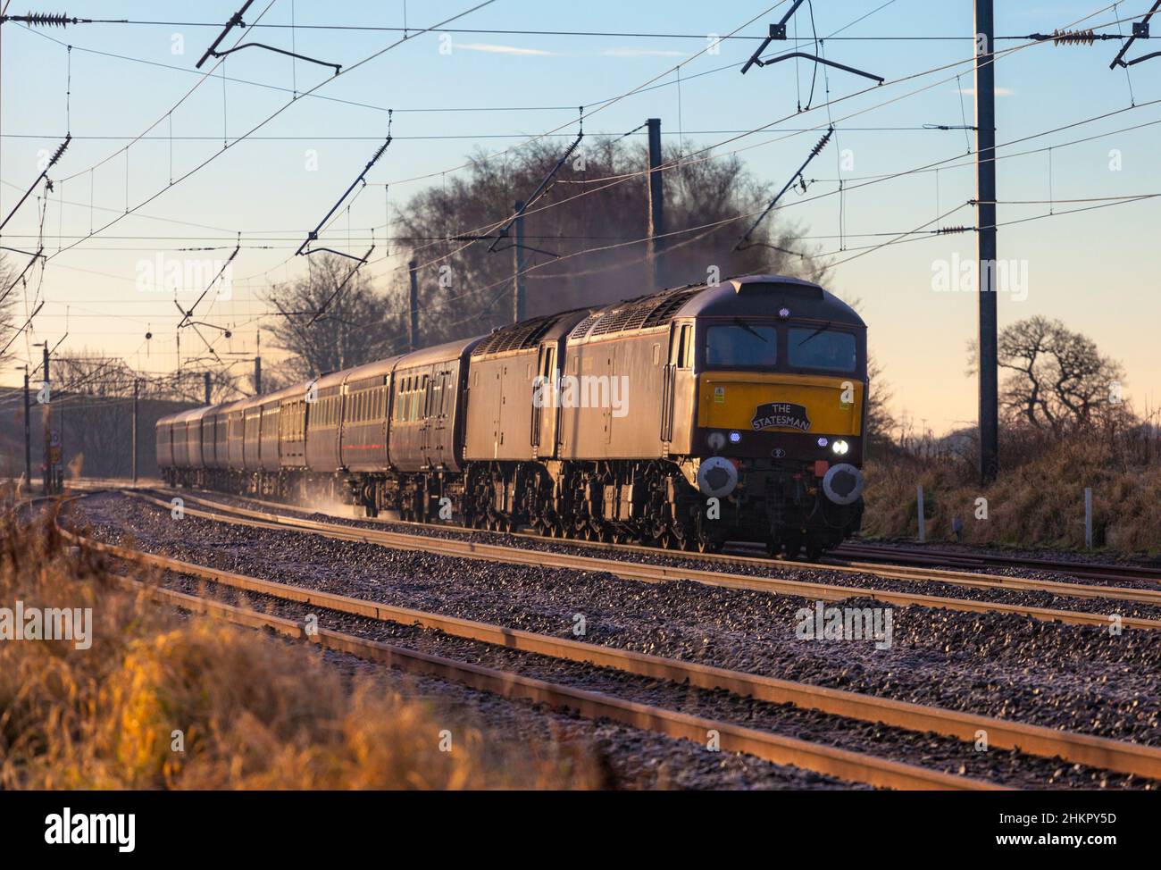 West coast Railways class 57 diesel locomotive 57601 on the electrified ...