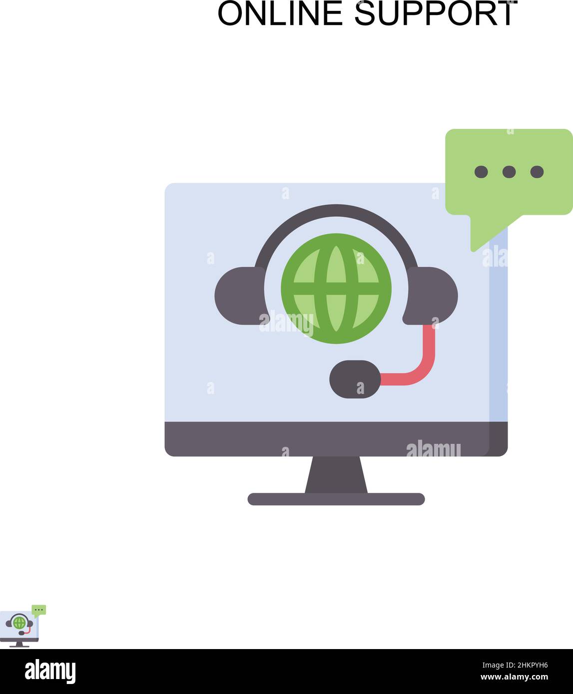 Online support Simple vector icon. Illustration symbol design template ...