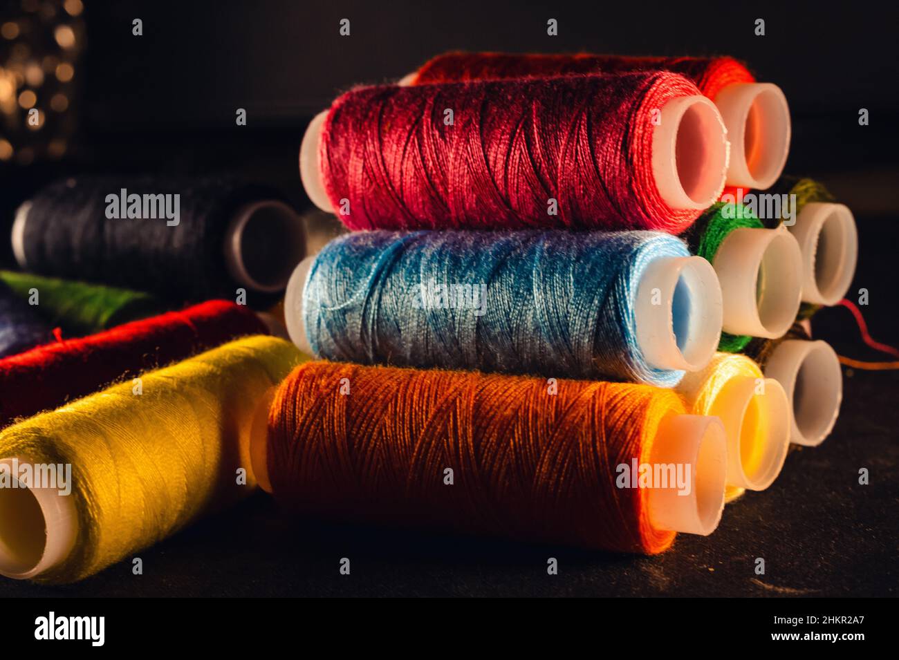 Selective focus shot of colorful rope rolls Stock Photo - Alamy