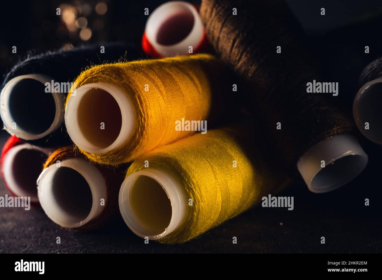 Closeup shot rolls sewing hi-res stock photography and images - Alamy