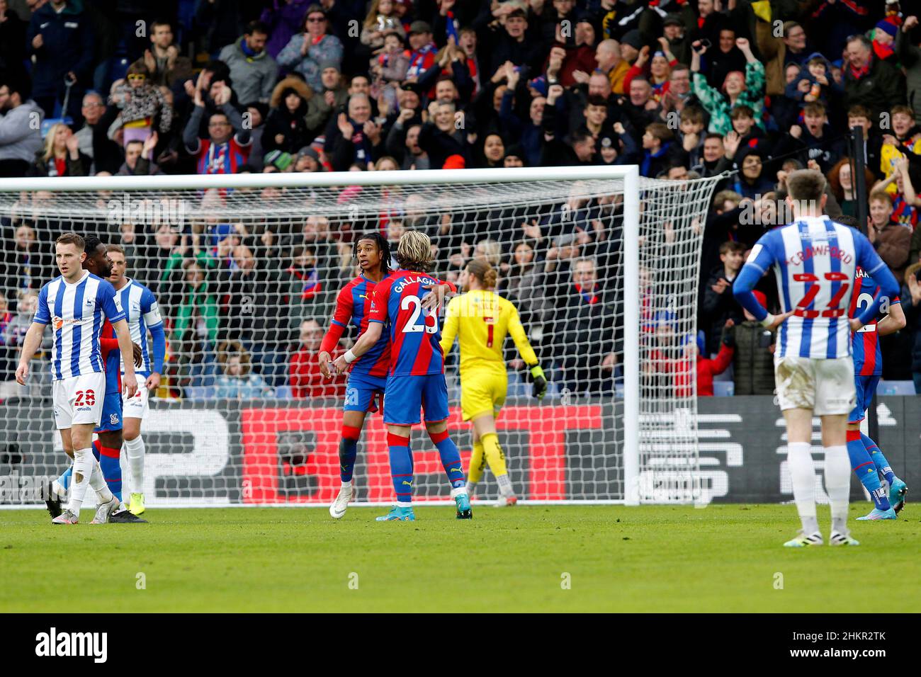 GOAL: Michael Olise #7 of Crystal Palace celebrates his goal Stock ...