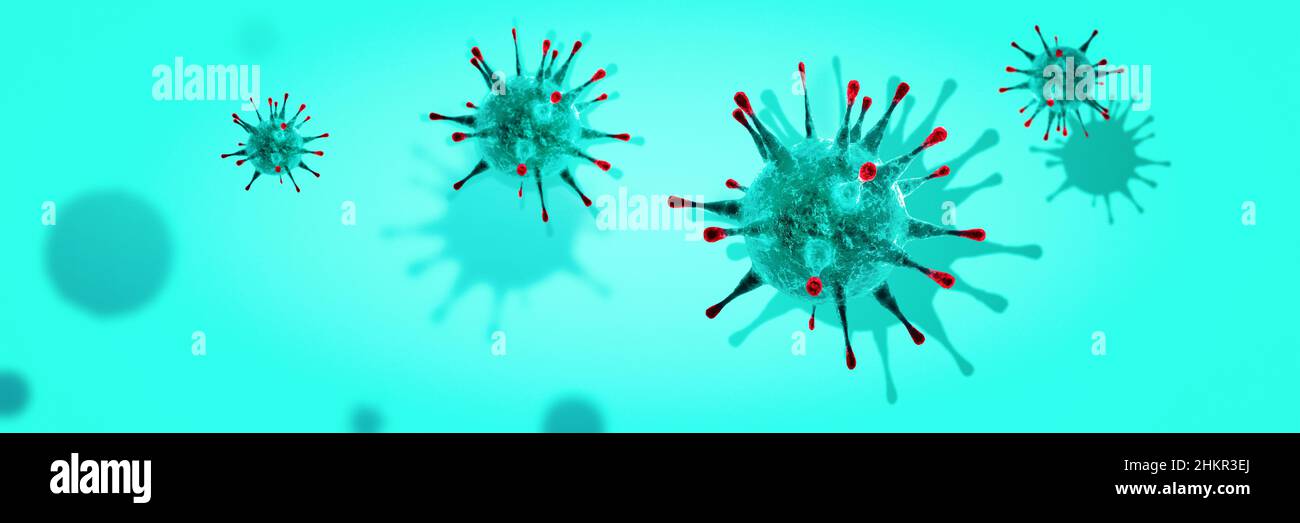 Dangerous corona virus, SARS pandemic risk concept. 3D illustration ...