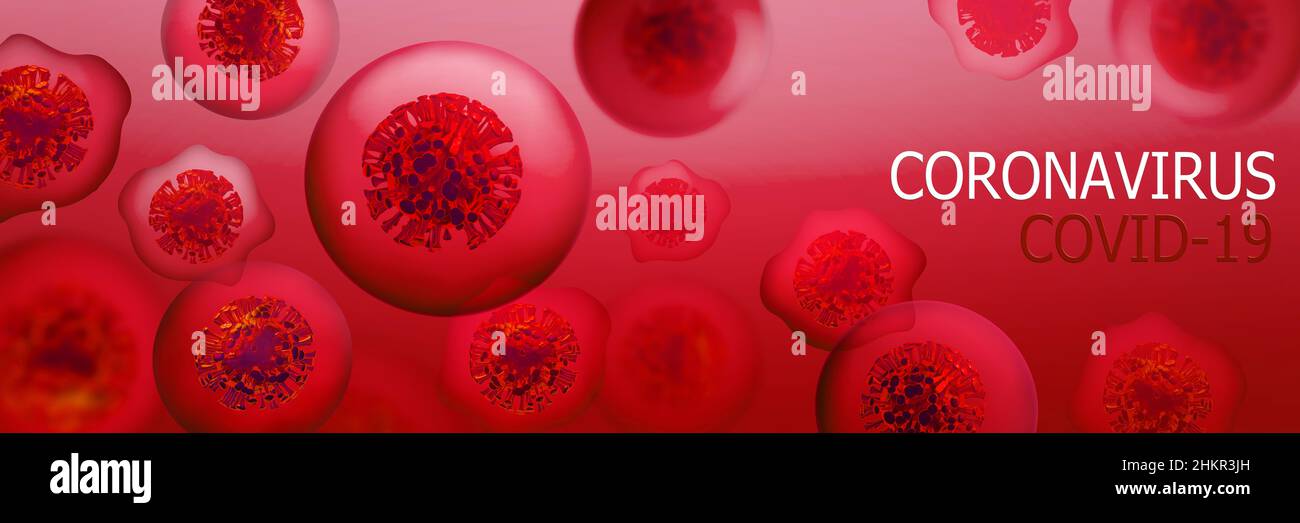 Dangerous corona virus, SARS pandemic risk concept. 3D illustration ...