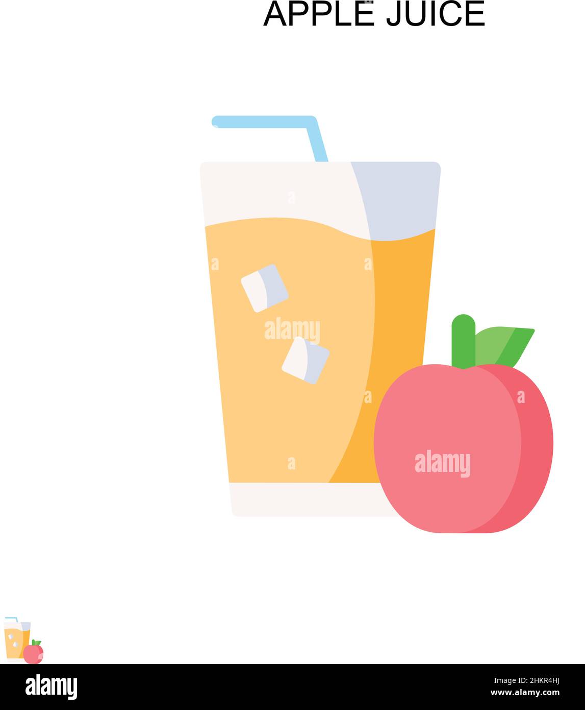Apple juice Simple vector icon. Illustration symbol design template for ...