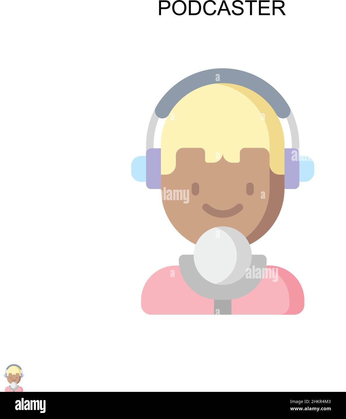 Podcaster Simple vector icon. Illustration symbol design template for ...
