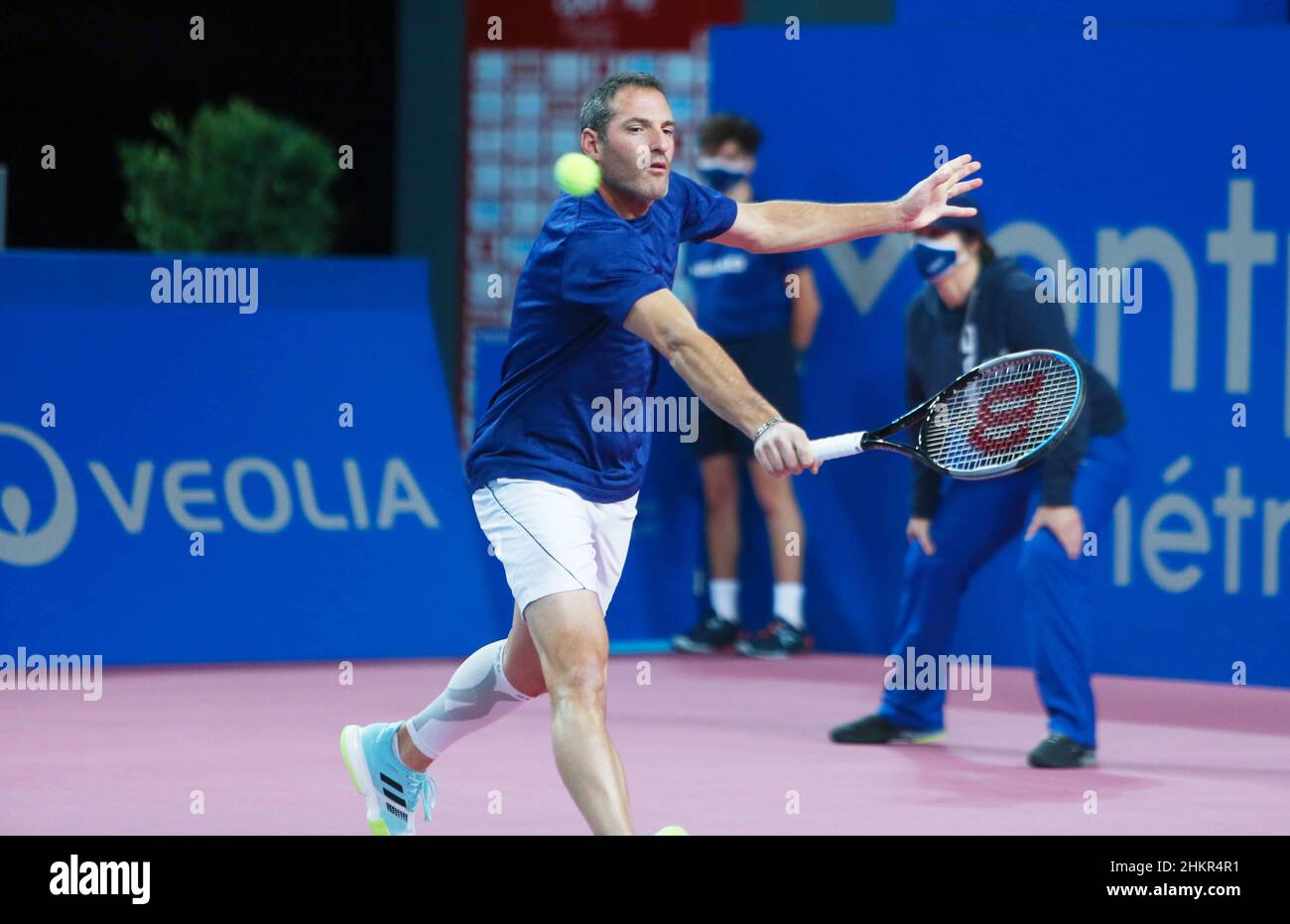 Jonathan Erlinch of Israel during the Double semi-finals at the Open ...