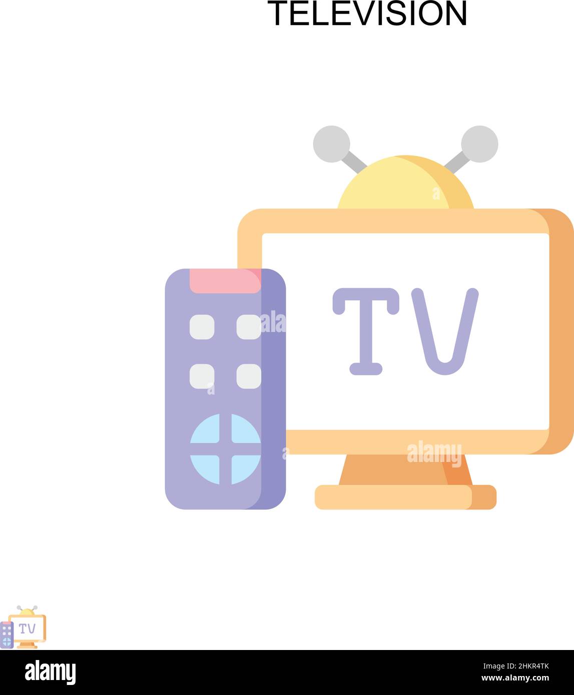 Television Simple vector icon. Illustration symbol design template for ...
