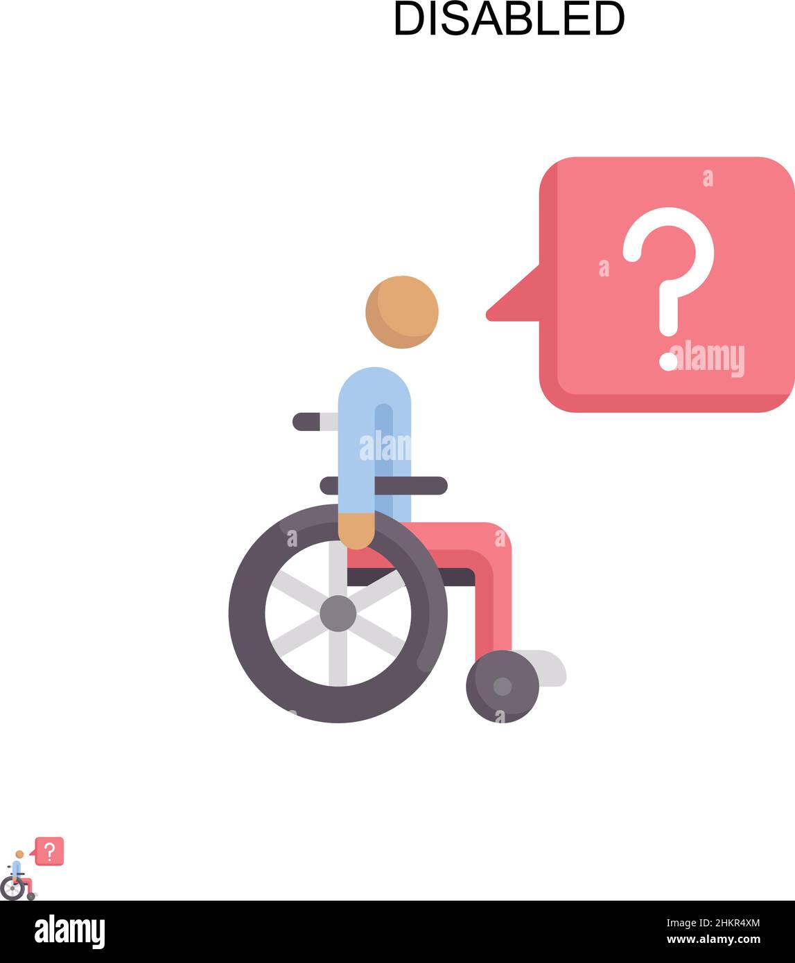 Disabled Simple vector icon. Illustration symbol design template for ...