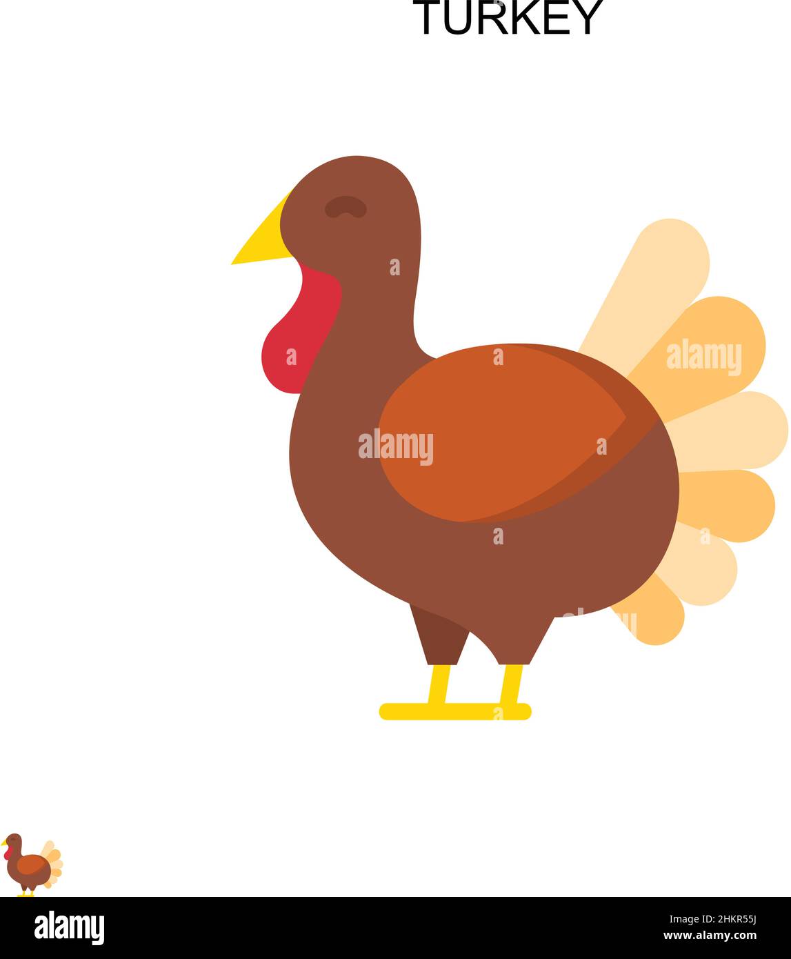Turkey Simple vector icon. Illustration symbol design template for web ...