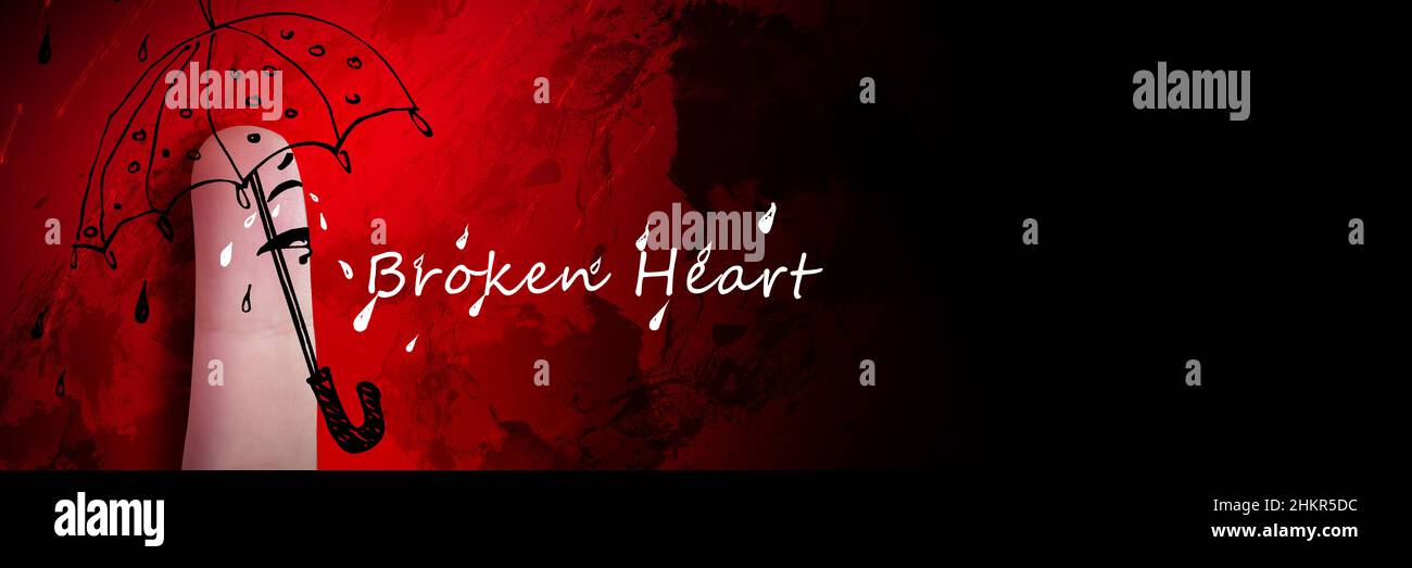 Heartbreak concept with broken heart. Separation and divorce. 3d ...