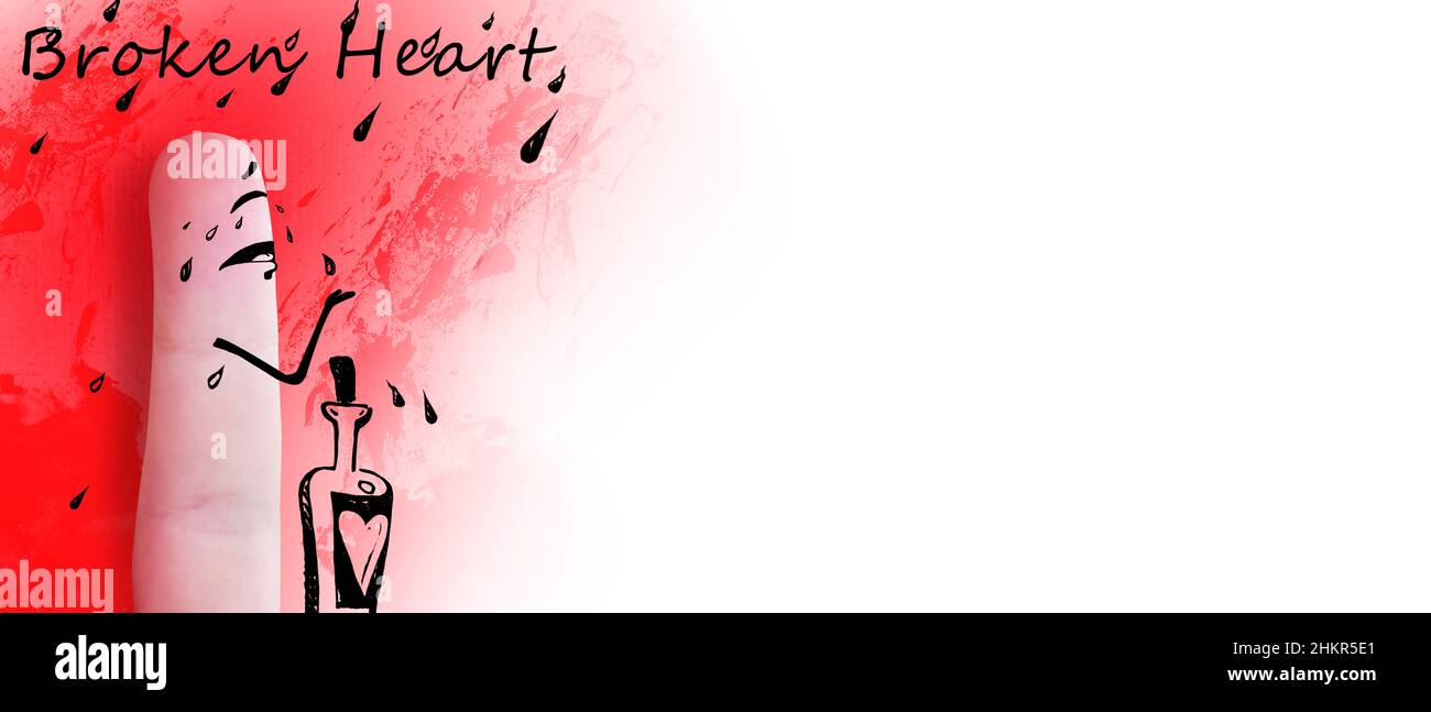 Heartbreak concept with broken heart. Separation and divorce. 3d ...