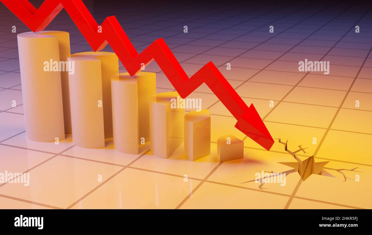 Graphs representing the stock market crash. 3d illustration Stock Photo ...