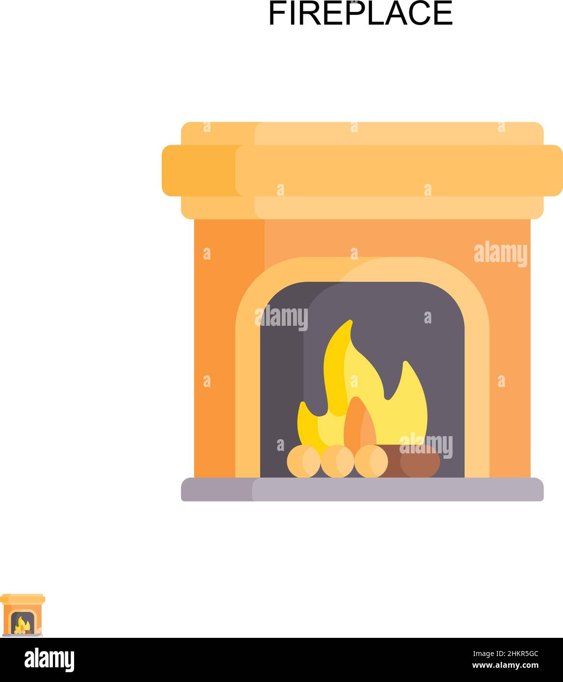 Fireplace Simple vector icon. Illustration symbol design template for ...