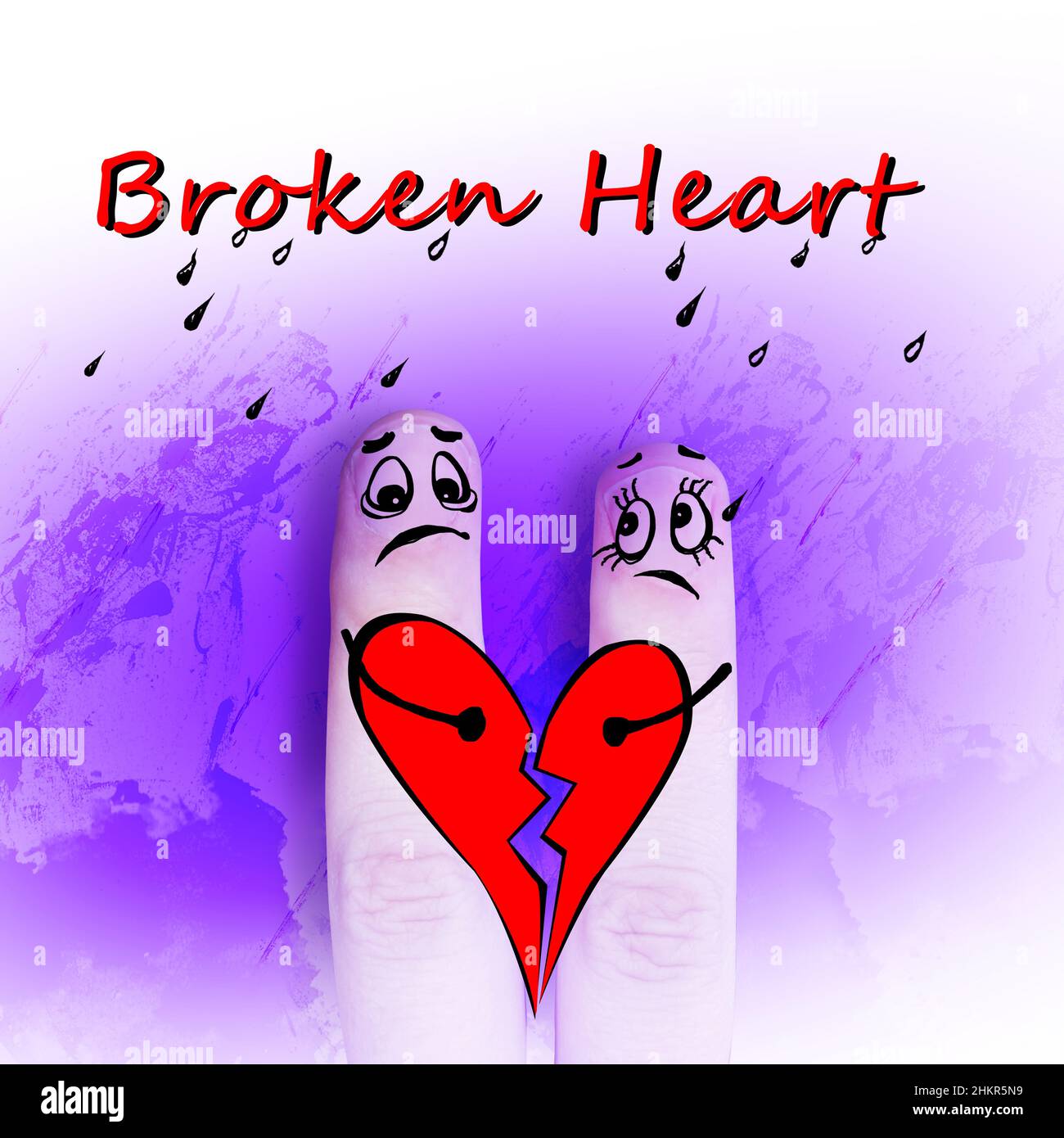 Heartbreak concept with broken heart. Separation and divorce. 3d ...