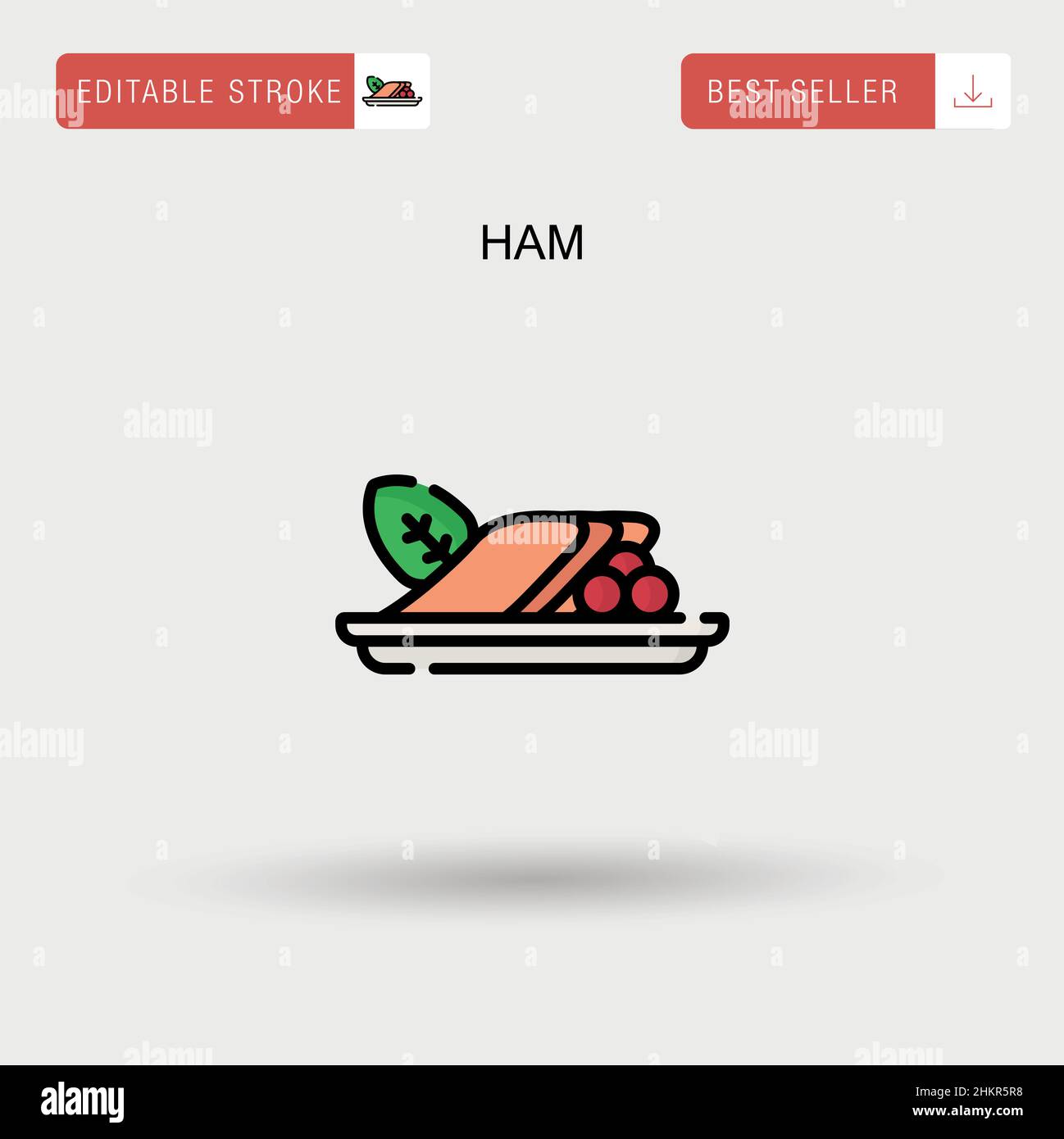 Tasty smoked pork ham Stock Vector Images - Alamy