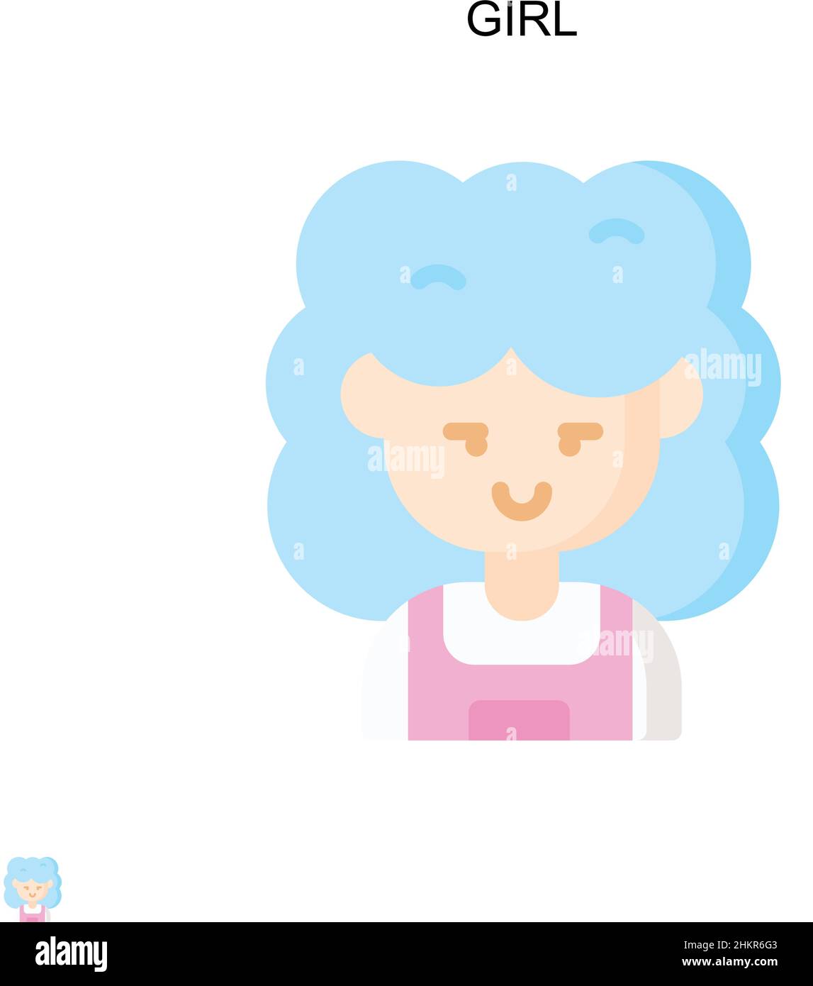Girl Simple vector icon. Illustration symbol design template for web ...