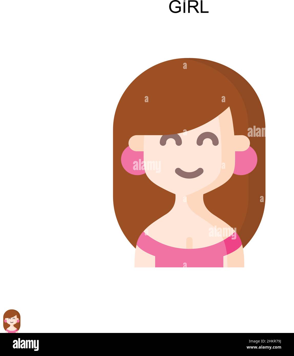 Girl Simple vector icon. Illustration symbol design template for web ...