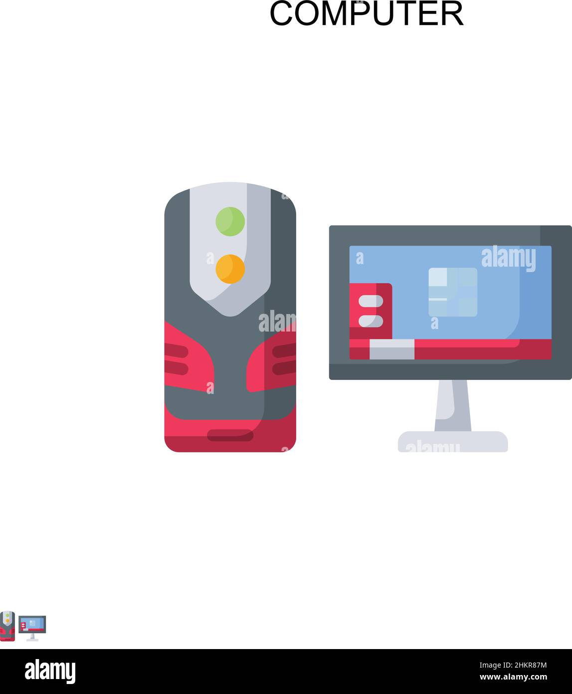 Computer Simple vector icon. Illustration symbol design template for ...