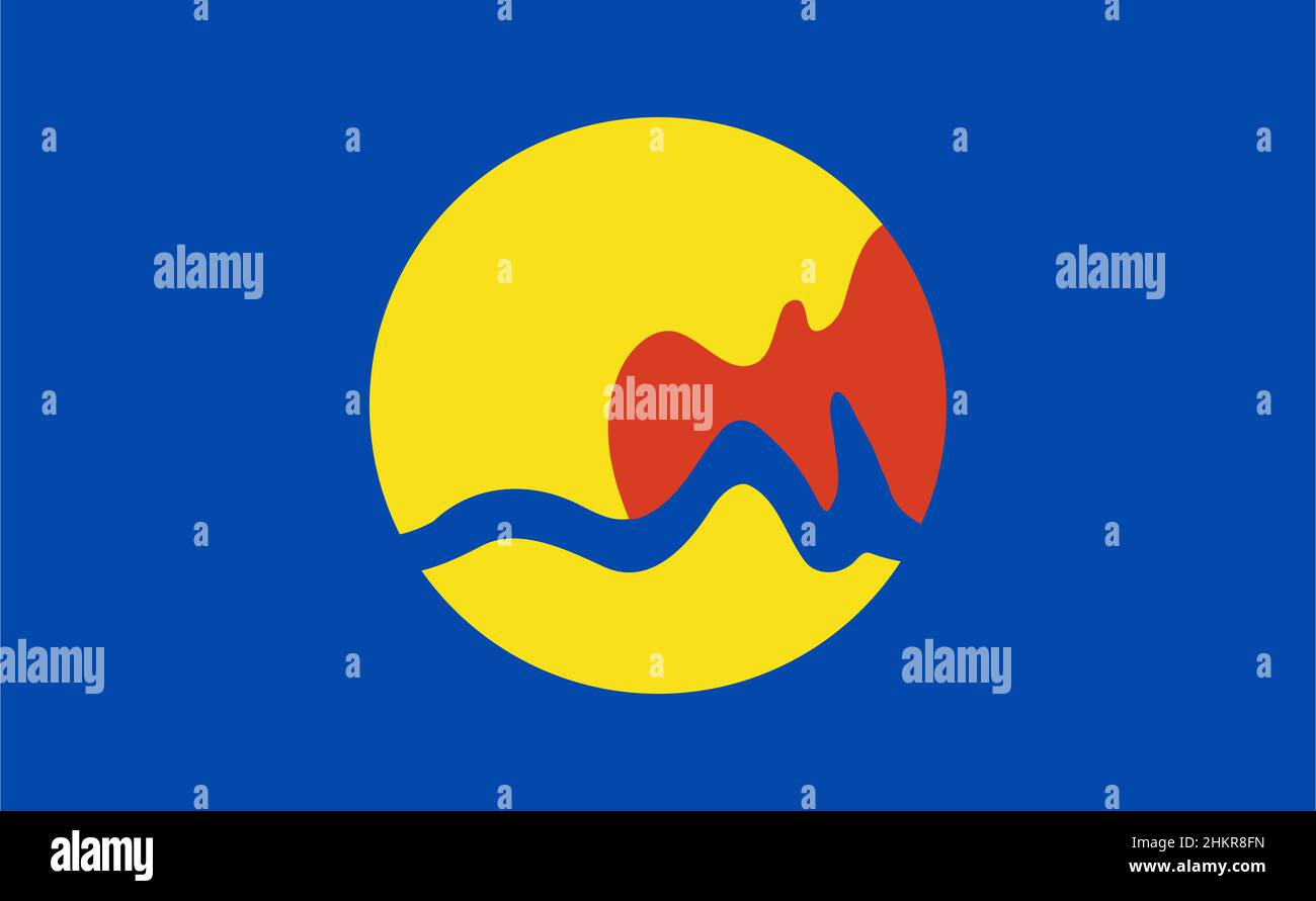 Top view of flag Grand Rapids, Michigan, untied states of America. USA ...