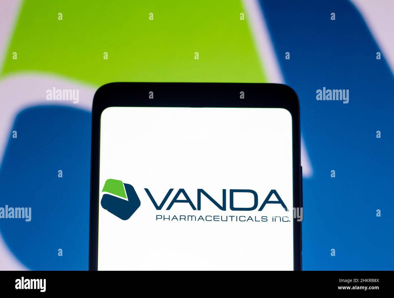 In this photo illustration the Vanda Pharmaceuticals logo seen ...