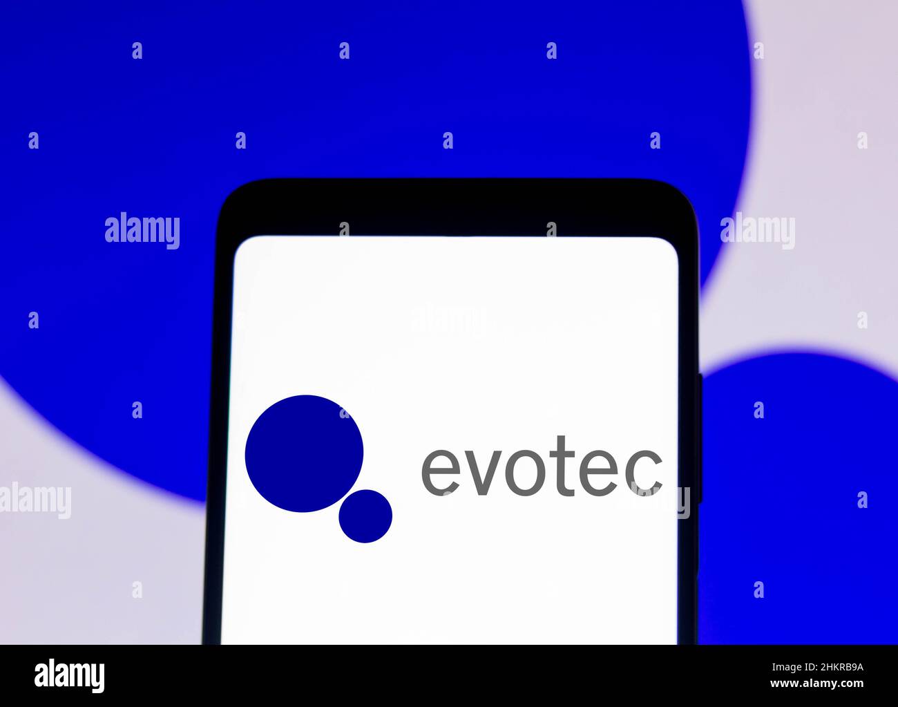 In this photo illustration the Evotec SE logo seen displayed on a ...