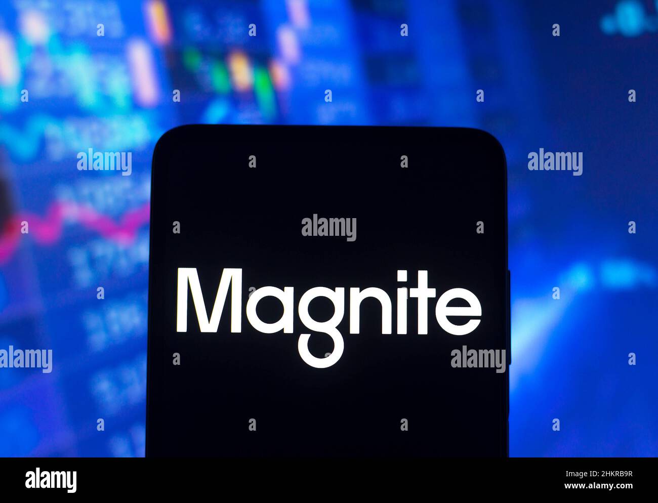 In this photo illustration the Magnite Inc. logo seen displayed on a ...