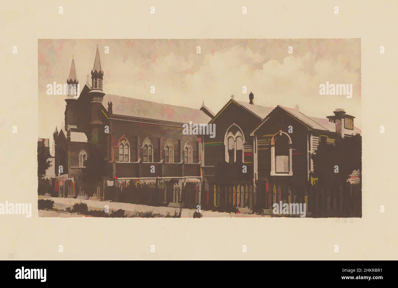 Art inspired by Wesley Church and School, Blenheim, New Zealand, Muir ...