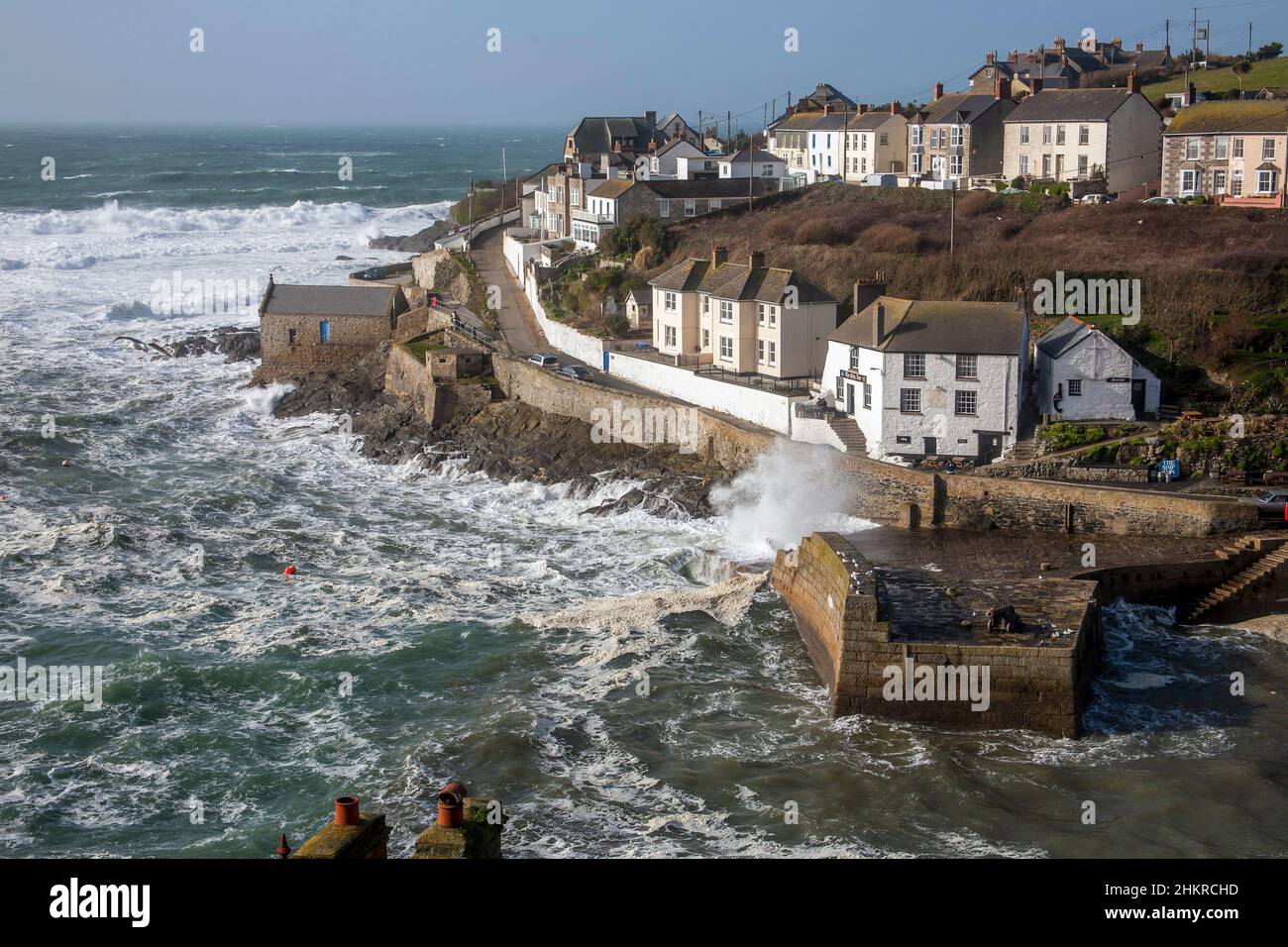 Porthleven; Storm; Breage Side; Cornwall; UK Stock Photo - Alamy