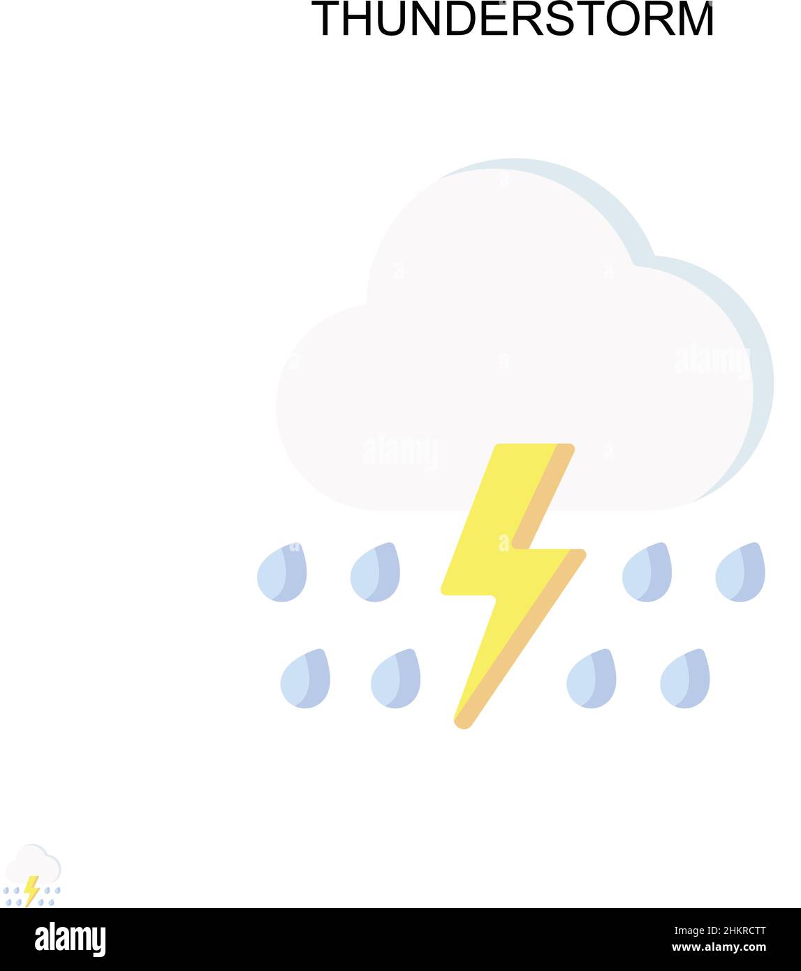 Thunderstorm Simple vector icon. Illustration symbol design template ...