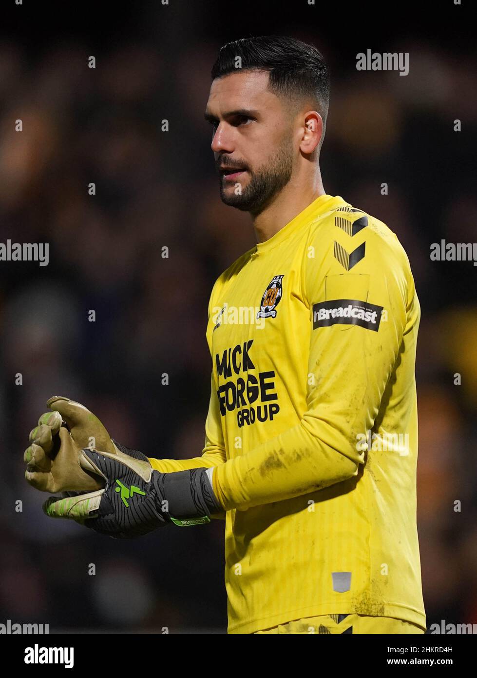 Cambridge United goalkeeper Dimitar Mitov during the Emirates FA Cup ...