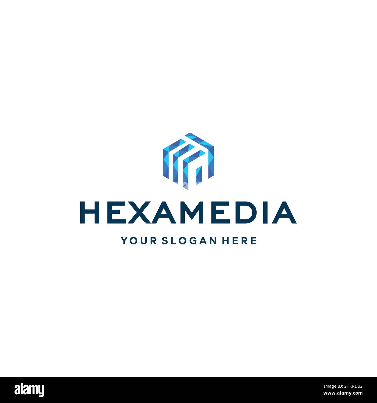 Flat colorful HEXA MEDIA logo design Stock Vector Image & Art - Alamy