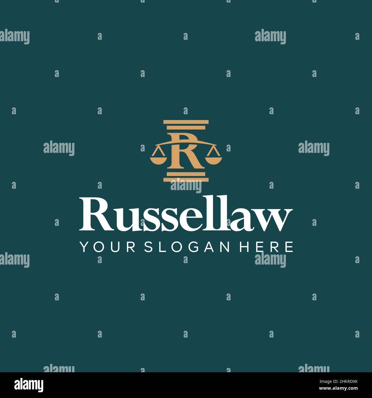 flat lettermark initial R Russellaw logo design Stock Vector Image ...