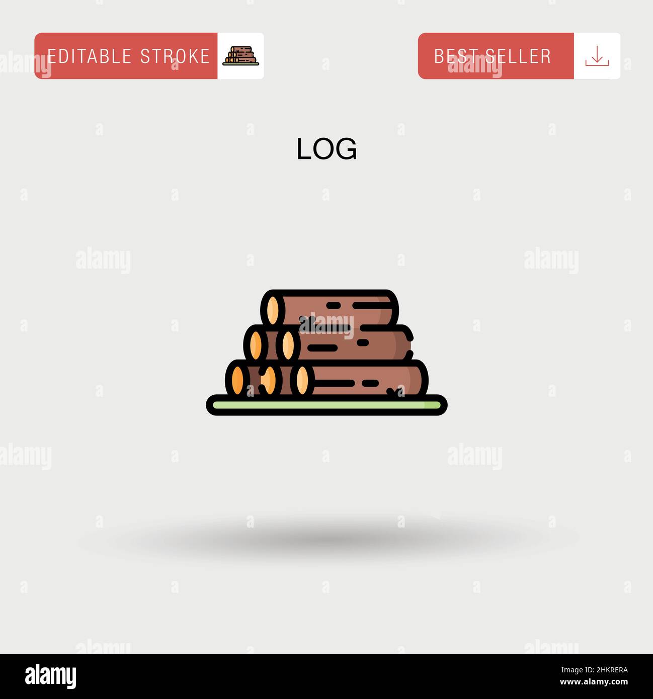 Log Simple vector icon Stock Vector Image & Art - Alamy