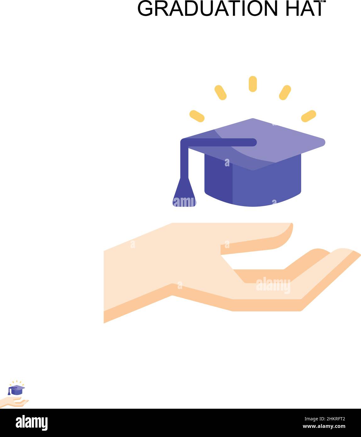 Graduation hat Simple vector icon. Illustration symbol design template ...